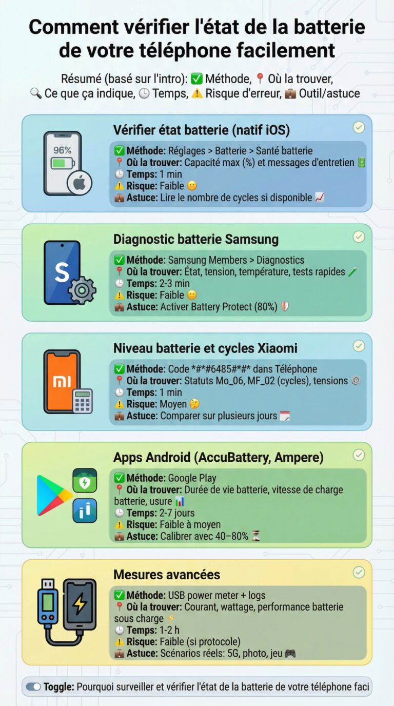 Comment vérifier l’état de la batterie de votre téléphone facilement